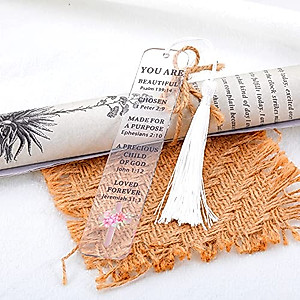 Inspirational Christian Bookmark Gifts for Women Bible Verse Acrylic Bookmark for Girl Daughter Sister Birthday Baptism Religious Church Gift for Female Friends Book Lover Graduation Gifts for Her