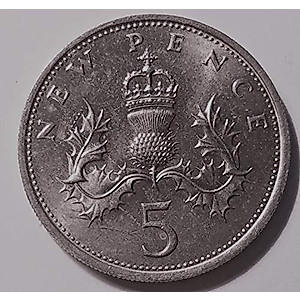 England QEII 5 New Pence 1969 Coin Great Britain