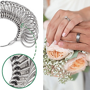 Accmor Ring Sizer Tool Including Ring Mandrel & Ring Sizer Guage, 4 Sizes Ring Measurement Stick Metal Mandrel & Finger Sizing Measuring Tool Set for Jewelry Making Measuring