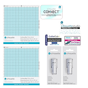 Silhouette Cameo 5 Business Bundle - 3 Cutting Mats, 3 Auto Blades, Silhouette Studio Business Edition Software with Connect Plug-in and Roll Feeder (White)