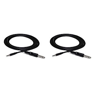 Hosa CMP-105 1/4" TS to 3.5 mm TRS Mono Interconnect Cable, 5 Feet (Pack of 2)