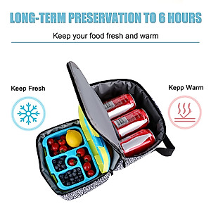 seastig Kids Lunch Bag Cooler Insulated Lunch Box Bento Bags Durable Water-Resistant Reusable Lunch Tote Bag for Boys Girls