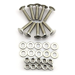 10 Sets Long Square-Neck Carriage Bolts Set,Carriage Bolts Set w/Nuts & Flat Washers,Zinc-Plated,Carbon Steel Grade 4.8,Plain Finish,Partial Threaded(M8-1.25X75mm)