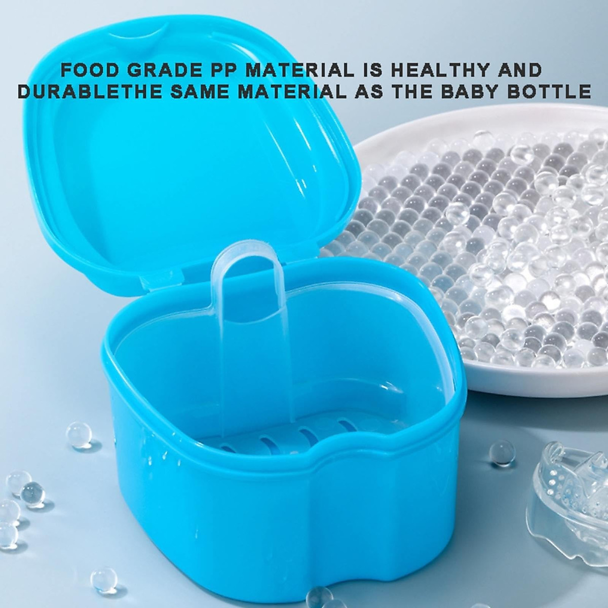 Home False Guard With Bath Denture Strainer Holder Guard Brace Travel Brush Basket Storage Mouthguard Container Rinsing Accessories Travel Outdoor Denture For Teeth Sugar Holder Container