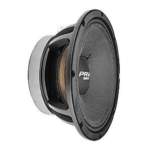 PRV AUDIO 8 Inch Midrange Speaker 8MR600X-4, 600 Watts 4 Ohm, 2 in Voice Coil, X-treme Mid Range Loudspeaker for Pro Car Audio Systems (Single)