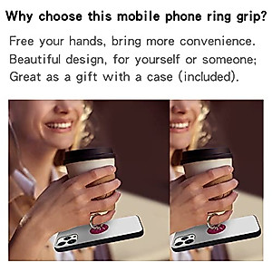 Cavdycidy Cell Phone Ring Holder, Sparkle Ring Holder 360°Rotation Finger Ring Stand,Glitter Cell Phone Kickstand Grip Compatible with Most of Phones, Tablet and Case(1Silver+1Blue+1RoseRed)