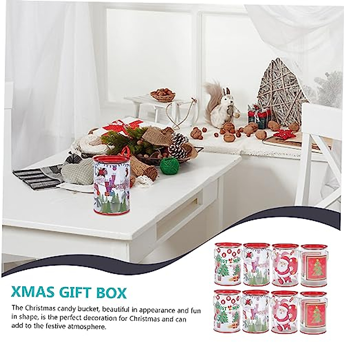 STOBAZA 16 Pcs Portable Cylinder Chocolate Box Cake Decor Cookie Decorating Christmas Cookie Tins Xmas Boxes Christmas Treat Tins Cookie Canister Candy Packaging Box Candy Can