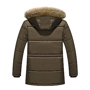 Teresamoon Men Winter Warm Hooded Zipped Thick Solid Fleece Coat Cotton-padded jacket (Most Wished & Gift Ideas)