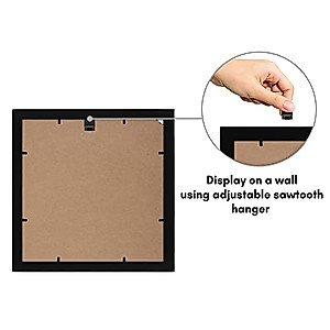 Americanflat 10x10 Collage Picture Frame in Black - Displays Four 4x4 Frame Openings - Engineered Wood Square Picture Frame with Shatter Resistant Glass, and Includes Hanging Hardware for Wall, 4 Count (Pack of 1)