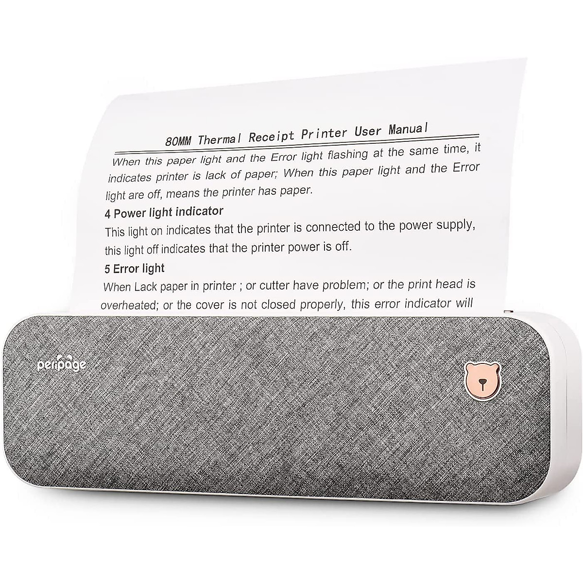 Buyounger Portable Printer, A4 Wireless Bluetooth Travel Printer, Portable Thermal Printer Compatible with Android and iOS, Mobile Printer Supports 2''/3''/4'' Papers Width