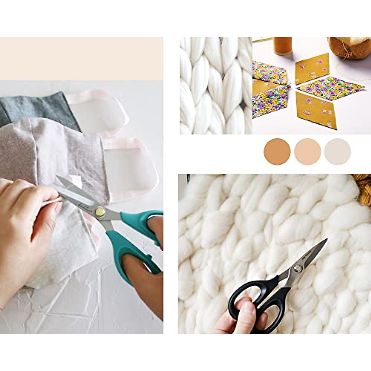 Beaditive Sewing Scissors - 6-Inch Stainless Steel Fabric Scissors - Professional Scissors with Serrated Blade for Easy Cloth Cutting & Quilting - Comfortable Craft Tailor & Dressmaker Shears – Teal