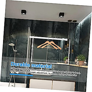 Beatifufu 1 Set telescopic rod heavy duty shower curtain rod trouser hanger adjustable shelf brackets metal curtain spring tension rod retractable rod multipurpose curtain rod window iron