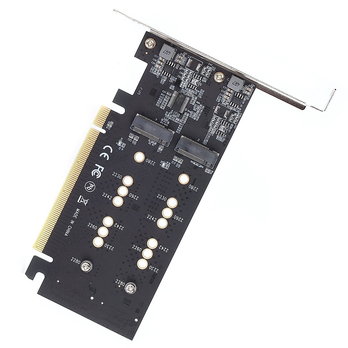 Nvme Pcie Card, Pcie Nvme Adapter NVME Two‑Plate Design 3.0 X16 Great Workmanship Environmentally Durable for Computer for Desktop for Replacement for PC