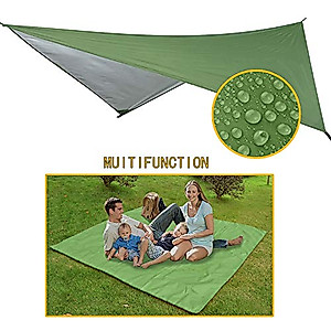 Portable Single Double Nylon High Strength Parachute Hammock Rainfly Set, Camping Hammock with Rain Fly Tarp and Mosquito Net Tent Tree Straps, Backpacking Hiking Travel Yard Outdoor Activities