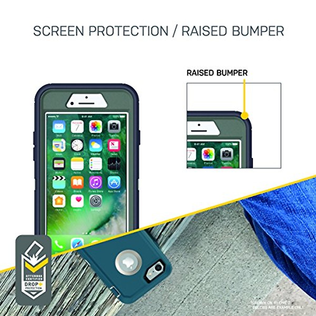 OtterBox iPhone SE 3rd & 2nd Gen, iPhone 8 & iPhone 7 (not compatible with Plus sized models) Defender Series Case - BIG SUR, rugged & durable, with port protection, includes holster clip kickstand