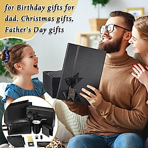 Mimorou 13 Pcs Birthday Gifts for Men Thank You Gift Baskets 12 oz Stainless Steel Tumbler Leather Toiletry Bag for Him Valentine‘s Day Christmas for Dad, Boyfriend, Husband, Brother