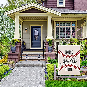 Baseball Garden Flag 12.5 x 18 Inch Vertical Double Sided Home Sweet Home Bat Ball Sport Softball Flag Yard Outdoor Decoration