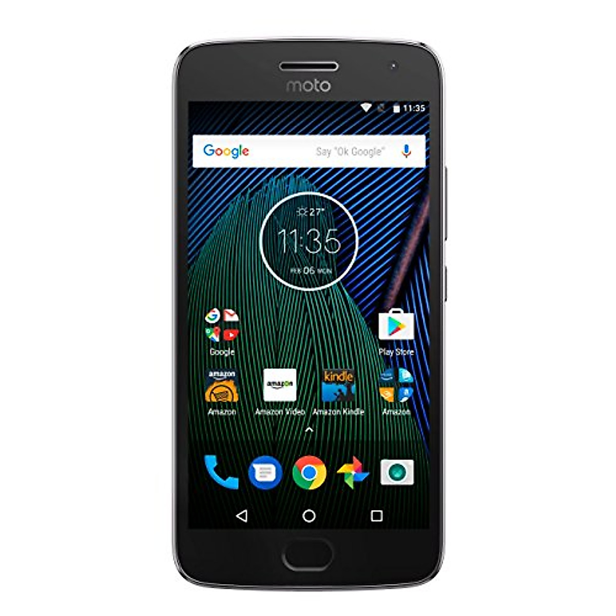 Moto G Plus (5th Generation) - Lunar Gray - 32 GB - Unlocked - Prime Exclusive - with Lockscreen Offers & Ads