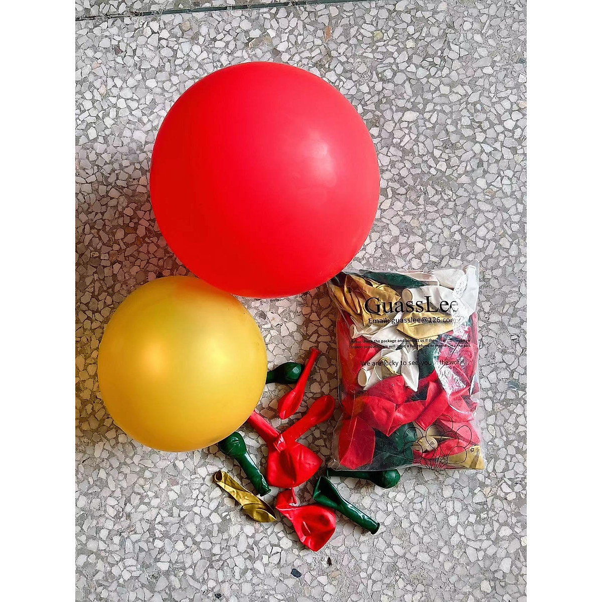 GuassLee Christmas Balloons Garland Arch Kit - Red Green Gold Confetti Balloons with Candy Mylar Balloon for Christmas Holiday Candy Theme Baby Shower Birthday Xmas Party Decorations, 101 Pack