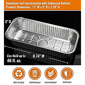 NUPICK 35 Pack Drip Pan Compatible for Weber SmokeFire EX4 / EX6 / EPX6, Genesis II 400/600, Summit 400/600 Series Grills, Disposable Aluminum Foil Grease Trays, 11.1" x 4.75" x 2.5"