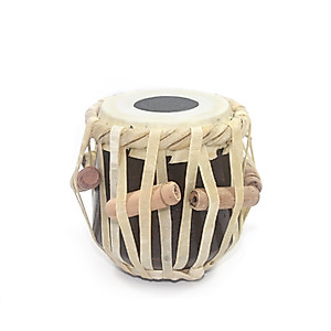 India Meets India Handmade Miniature Musical Instrument Set - Clarinet 8.5" and Tabla Drum 4" [Mango Wood - BROWN & YELLOW] - Decorative Tabla Set - Best Gift Made By Awarded Indian Artisan