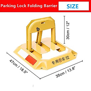 GOYUWEN Parking Lock Folding Parking Barrier, Manual Parking Space Lock with Keys for Garage, Street, Private Area (Manual Parking Lock)