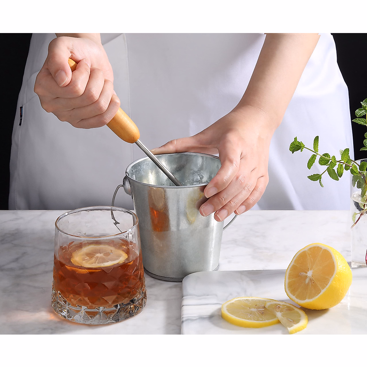 New Star Foodservice 48353 1 piece Ice Pick with Wood Handle, 7.5" Carbon Steel