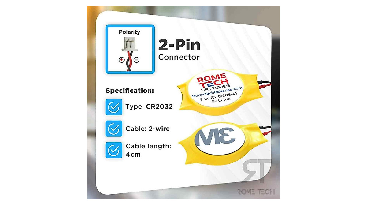 Rome Tech CMOS BIOS Battery for Dell Alienware Laptops | Reliable Power
