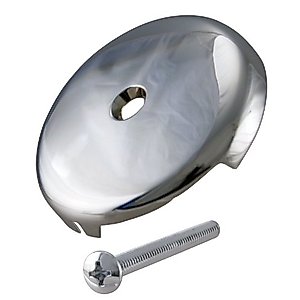 Westbrass 740Z-CP 3-1/8" One Bathtub Overflow Faceplate and Screw, 1-hole/ 1-Pack, Polished Chrome