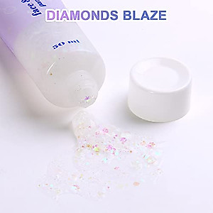 AOOWU Body Glitter Gel, 50ml Holographic Mermaid Sequins Glitter Chunky Cosmetic Glitter Face and Body Gel, Sparkling Festival Party Lotion Glitter for Face Body Eye Hair Nail Makeup and DIY Art