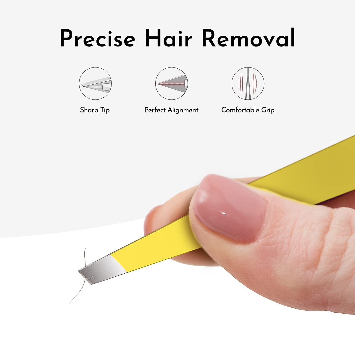 Terresa-Beauty Eyebrow Tweezers Women Professional, 4 in 1 Precision Tweezer Set, Facial Hair Plucking, Ingrown Hair Remover, Multicolor