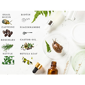 ZAIN1 Natural Hair growth Shampoo With Snail Mucin, Rosemary, Biotin, Niacinamide, Castor oil and Caffeine.(Mimosa, 8.45 oz) pH Level 5.2