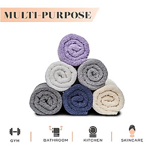 White Classic Wealuxe Cotton Washcloths - Soft Absorbent Bathroom Face Towels - 12x12 Inch - Multi - 24 Pack