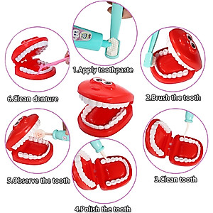 Gifts2U Doctor Kit for Toddlers 3-5, Medical Pretend Play Toys with Gift Case, 42 Piece Dentist Playset Kit for Kids,for Christmas Birthday Gift(Pink)