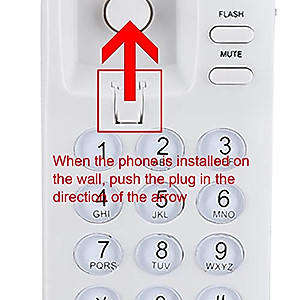 Landline Telephone No Caller ID Small Line Powered Telephones for Bathroom, Hotel, Business, Office, Etc (White)