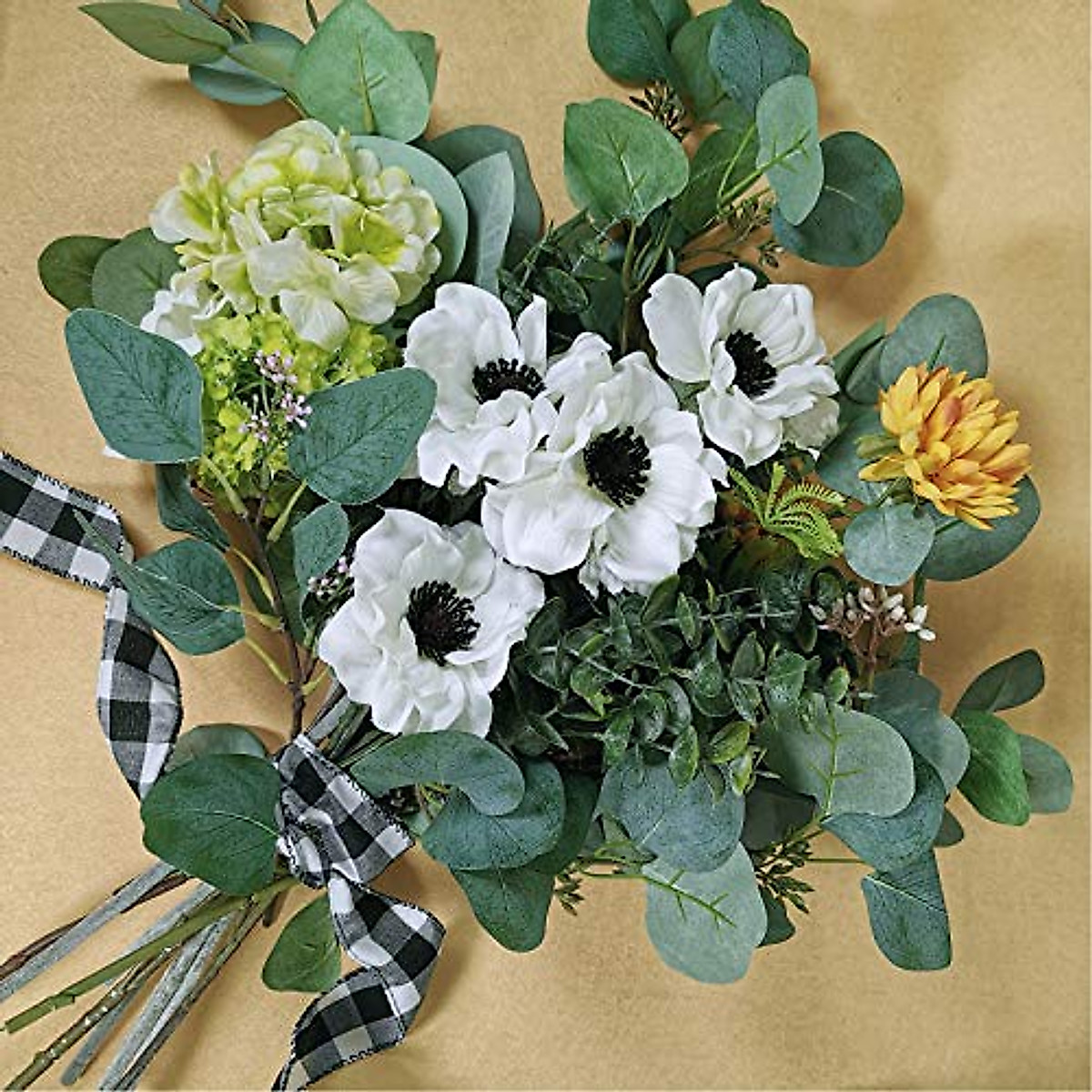 50 Yards Black and White Buffalo Check Plaid Wired Ribbon 1.5" Wide Gingham Ribbon for Rustic Christmas Tree Wreath Gift Wrapping Bows Crafts Floral Arrangement Festive Farmhouse Party Decoration