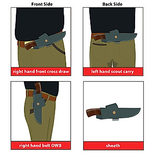 GCS Handmade G10 Handle D2 Tool Steel Tactical Hunting Knife with leather sheath Full tang blade designed for Hunting & EDC GCS 161