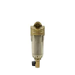 BLUONICS Sediment Water Pre-Filter Reusable Spin Down Filter for Whole House City and Well Water 40 Micron with both 1” + 3/4” NPT adapters included