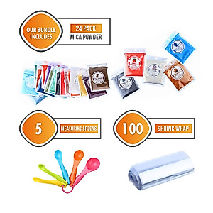 Mica Powder - (24-Pack/ .18 Oz Each) Color Soap Making Epoxy Resin Pigment, Bath Bomb, Candle, Nails