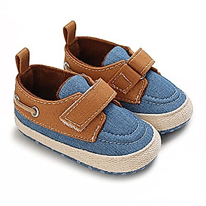 Mercatoo Children and Infants Toddler Shoes Spring and Autumn Boys and Girls Casual Shoes Soft and Light Flat Bottom Coloblock Comfortable and Simple Slip On Tennis Shoes Size 5 (Blue, 12-18 Months)
