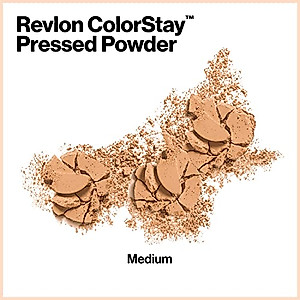 Revlon ColorStay Pressed Powder, Longwearing Oil Free, Fragrance-Free, Noncomedogenic Face Makeup, Medium (840), 0.3 Oz