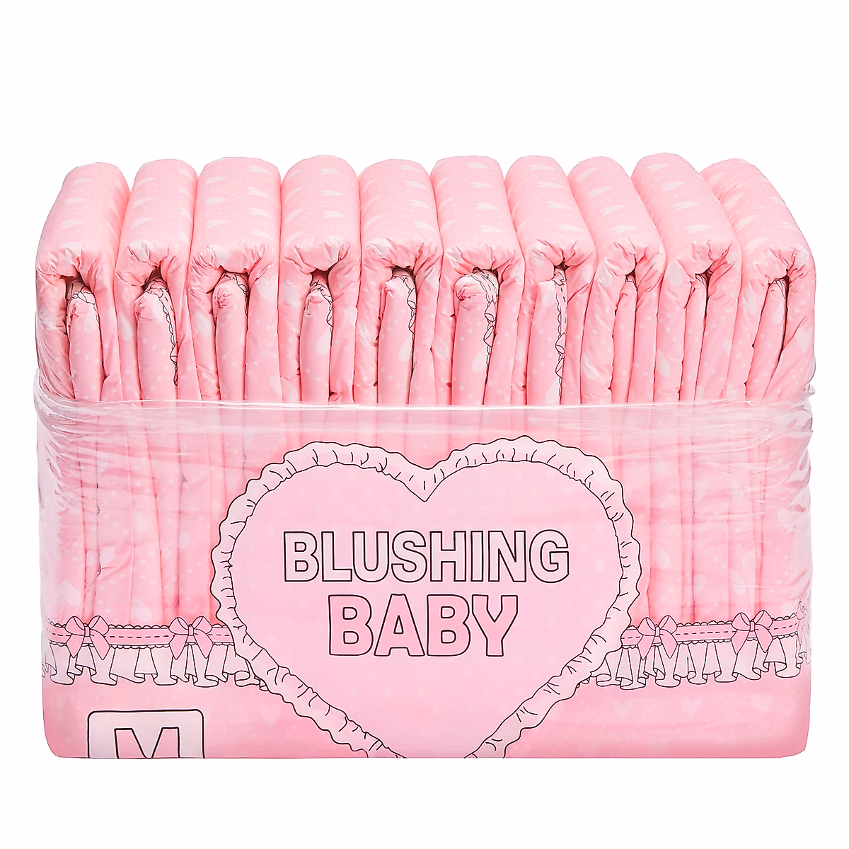 Littleforbig Printed Adult Brief Diapers 40 Pieces (4 Packs) - Blushing Baby(L)