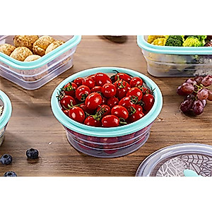 Pristain Platinum 100% Silicone Food-grade Plastic-free Collapsible Container- Microwave-safe, Dishwasher-safe, Environment-friendly (Aquamarine)
