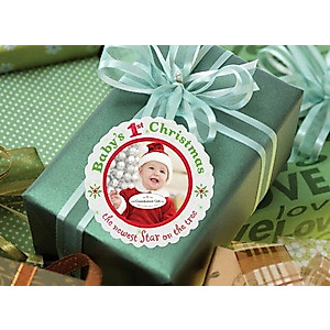 The Grandparent Gift Ceramic Photo Ornament, Baby's First Christmas