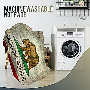 Levens California Flag Blanket Print Soft Throw Blanket Cozy Lightweight Bed Couch Blanket for Kids Adult 50"x60"