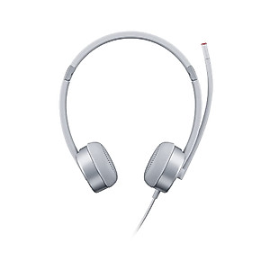 Lenovo 100 Stereo Analog Headset, 3.5mm, 180° Boom Microphone, Memory-Foam Earcups, GXD1B60597, Cloud Grey