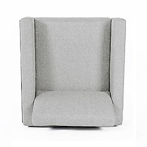 HomePop Modern Metal Frame Home Décor|Accent Chairs for Living Room & Bedroom, Sustainable Gray Woven