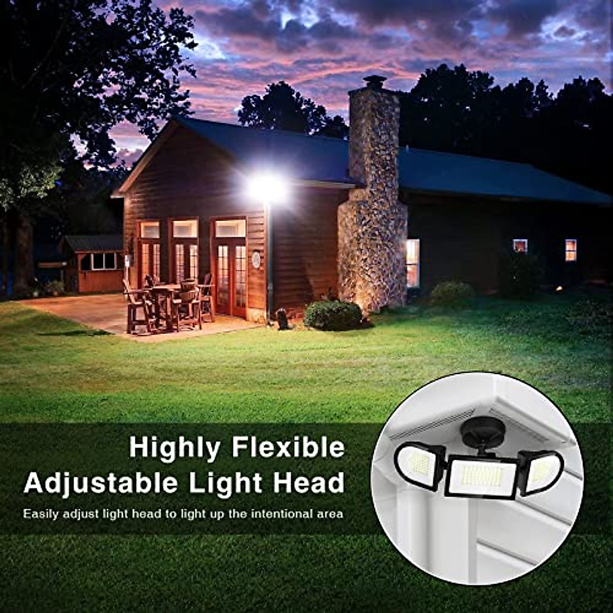 Onforu 100W Flood Lights Outdoor, 9000LM Super Bright LED Flood Light Outdoor Switch Controlled, IP65 Waterproof LED Exterior Floodlight with 3 Adjustable Head, 6500K White Outdoor Security Light