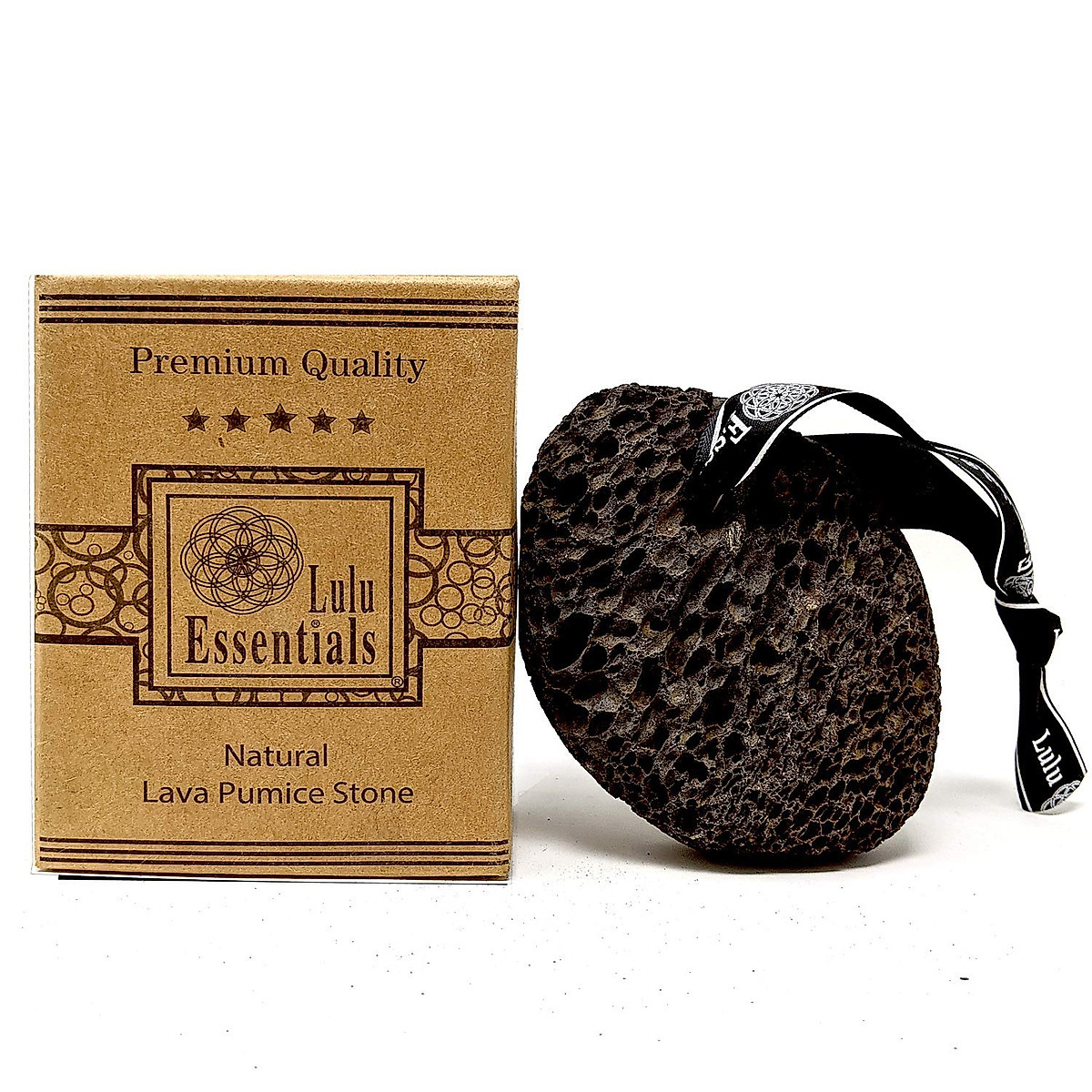 Lulu Essentials Natural Pumice Stone for Feet - Earth Lava Foot Pumice for Dry Callused Skin - Exfoliating Pedicure Tool