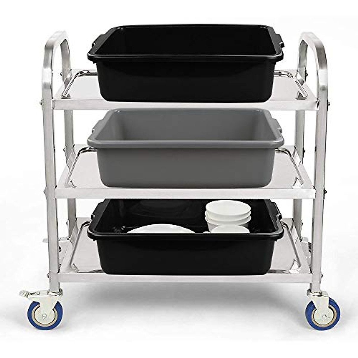 Lesbin 13 L Plastic Commercial Tote Box, Bus Tubs/Bus Box, 4-Pack